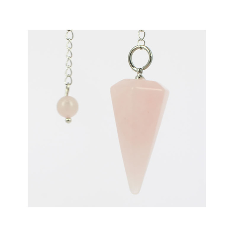 Pendule de radiesthésie cône en Quartz Rose - Outil ésotérique